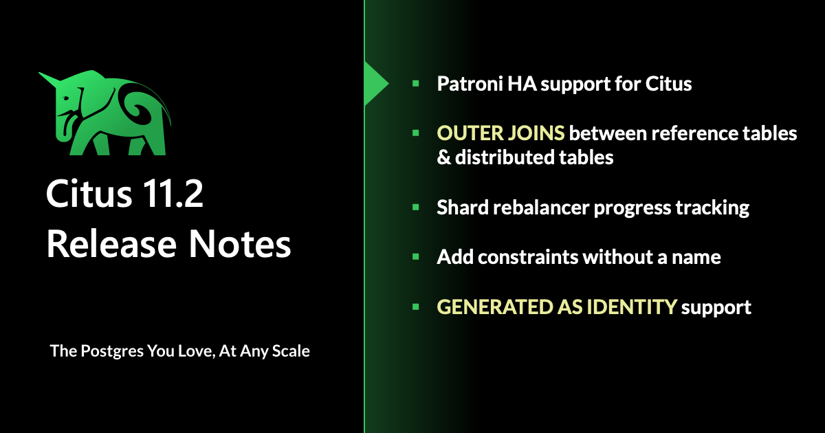 Release notes for Citus 11.2 - Citus Data