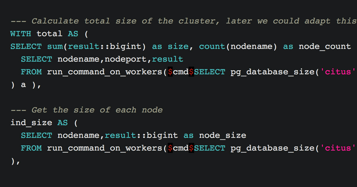 Fun with SQL: Relocating shards on a Citus database cluster - Citus Data